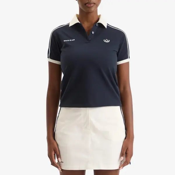 sporty & rich × adidas polo tee Adidas Pique Polo - Navy/White – Sporty & Rich